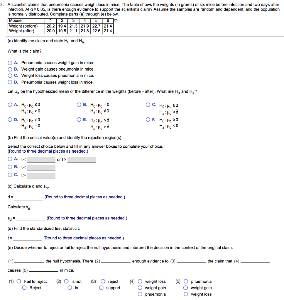 Solved 2. Test the claim below about the mean of the | Chegg.com