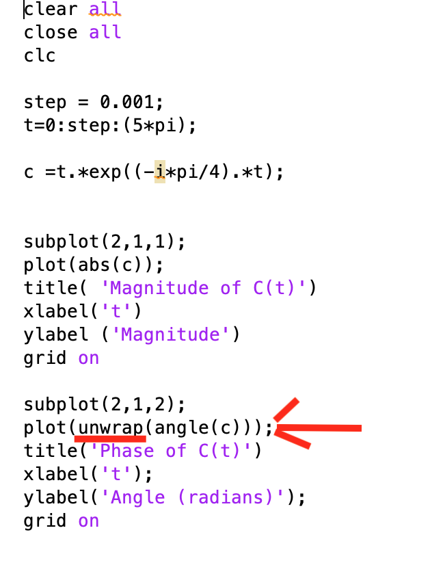 Solved We need help understanding for MATLAB when we type | Chegg.com