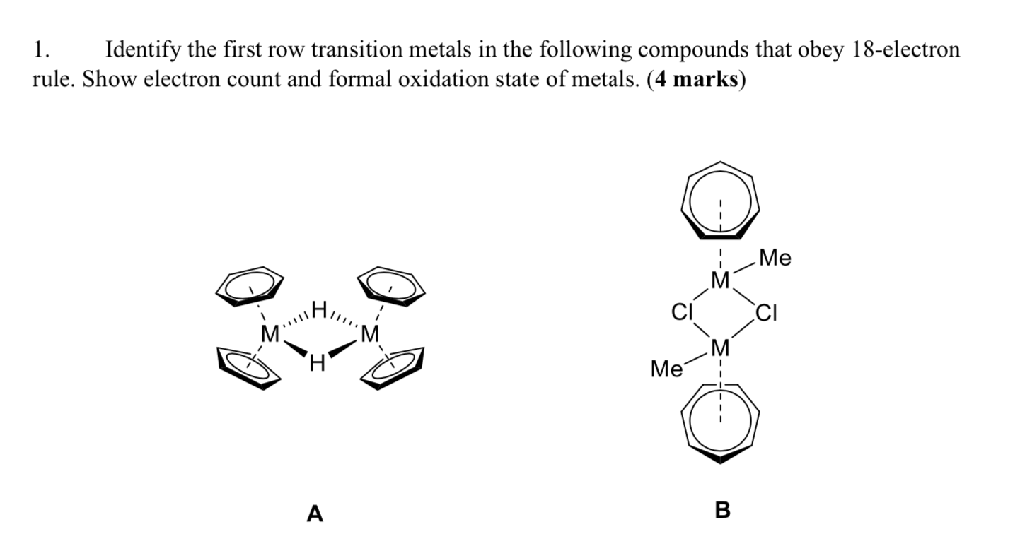 Solved Identify the first row transition metals in the | Chegg.com