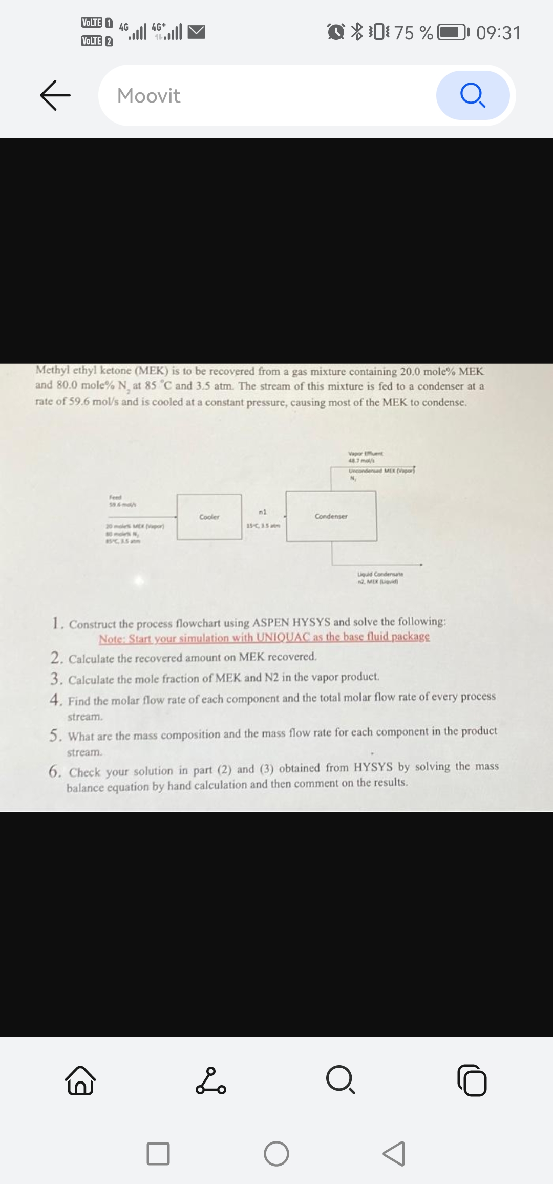 Solved Methyl ethyl ketone (MEK) is to be recovered from a | Chegg.com