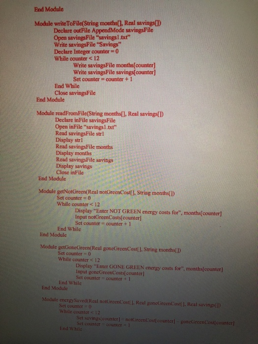 Solved Lab 10.4-Programming Challenge 1 -Going Green and | Chegg.com