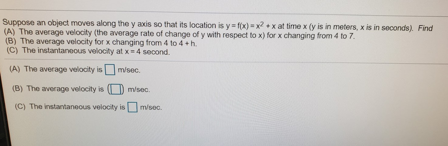 Solved Suppose An Object Moves Along The Y Axis So That Its