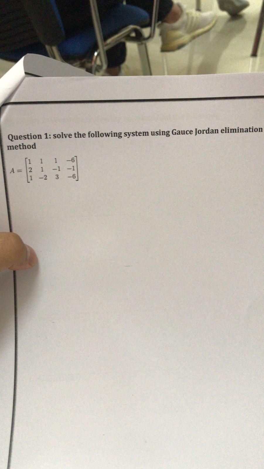 Solved Question 1: solve the following system using Gauce | Chegg.com