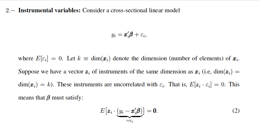 Solved 2.- Instrumental variables: Consider a | Chegg.com