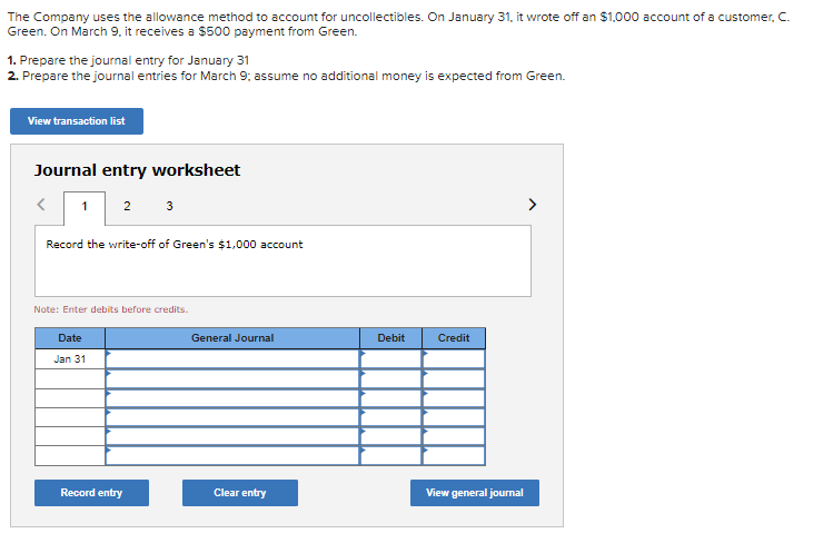 Solved The Company uses the allowance method to account for | Chegg.com