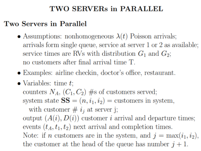A Queueing System with Two Parallel Servers I'm very | Chegg.com