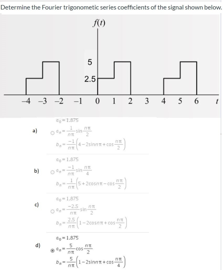 Solved Determine the Fourier trigonometic series | Chegg.com