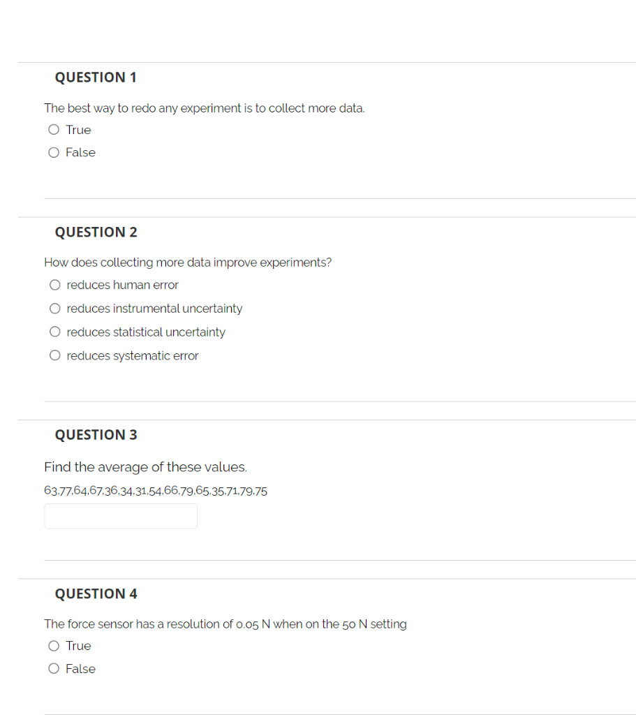 Solved QUESTION 1 The best way to redo any experiment is to | Chegg.com