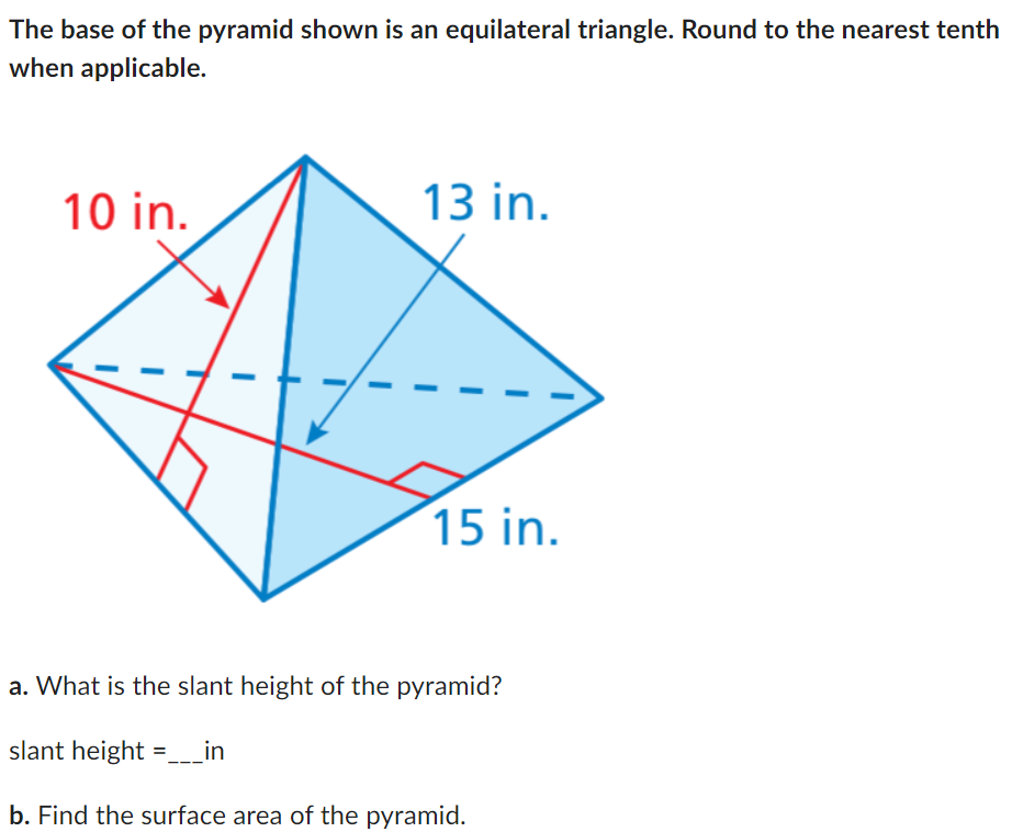 Solved The base of the pyramid shown is an equilateral | Chegg.com