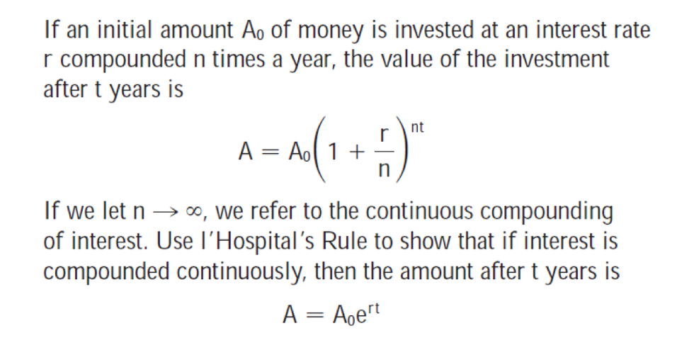 Solved If an initial amount Ao of money is invested at an | Chegg.com