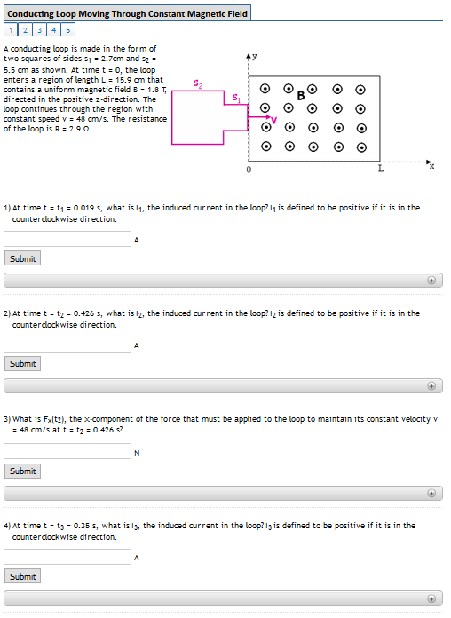 Solved Conducting Loop Moving Through Constant Magnetic | Chegg.com