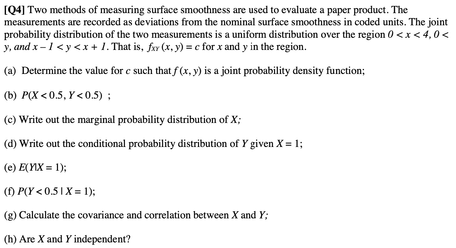 Solved [Q4] Two methods of measuring surface smoothness are | Chegg.com