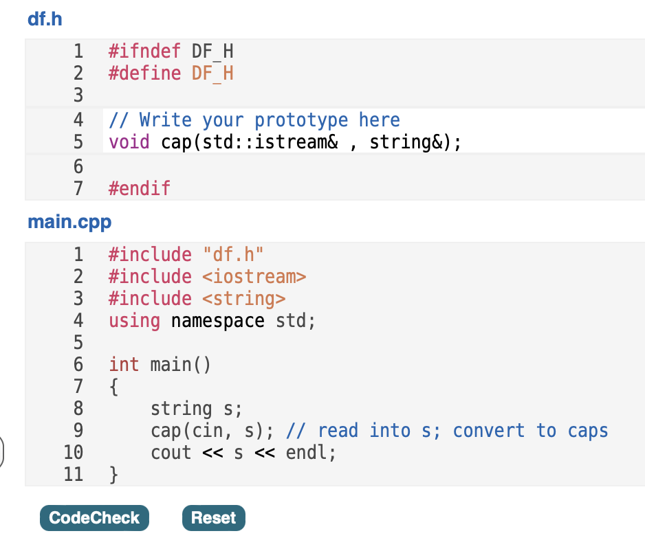Solved df.h main.cpp df.h \( \begin{array}{l} 1 \text { | Chegg.com