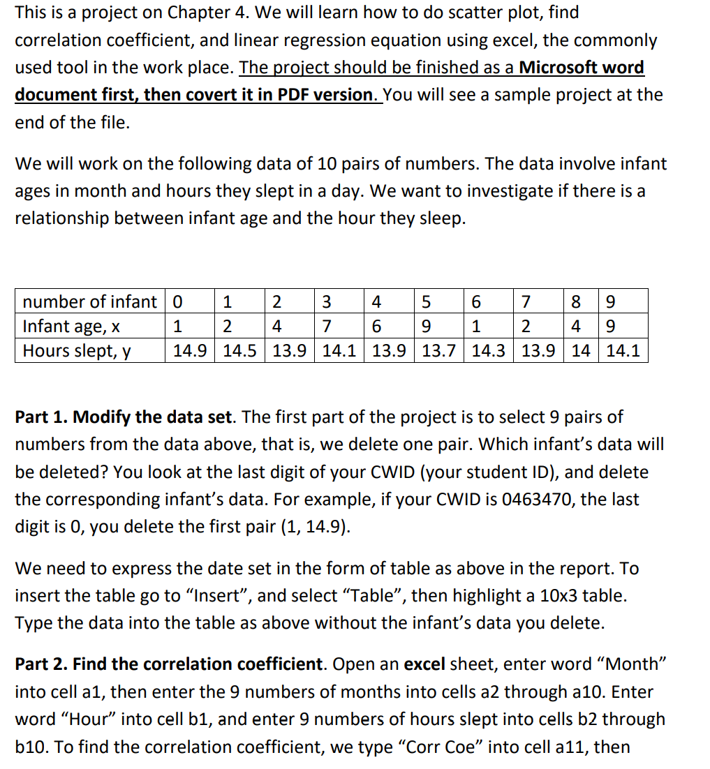 Solved This is a project on Chapter 4 . We will learn how to | Chegg.com