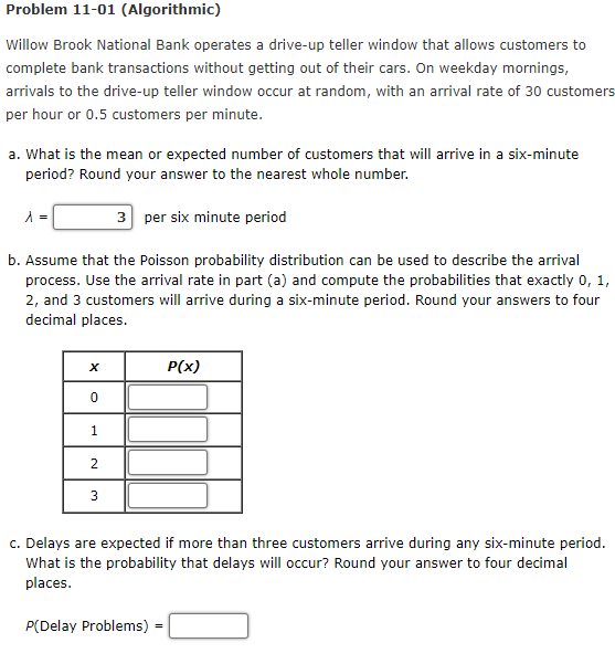Solved Problem 11-01 (Algorithmic) Willow Brook National | Chegg.com