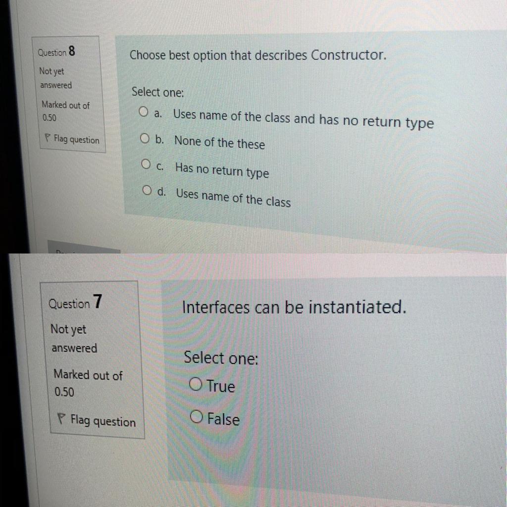 Solved Question 8 Choose best option that describes | Chegg.com