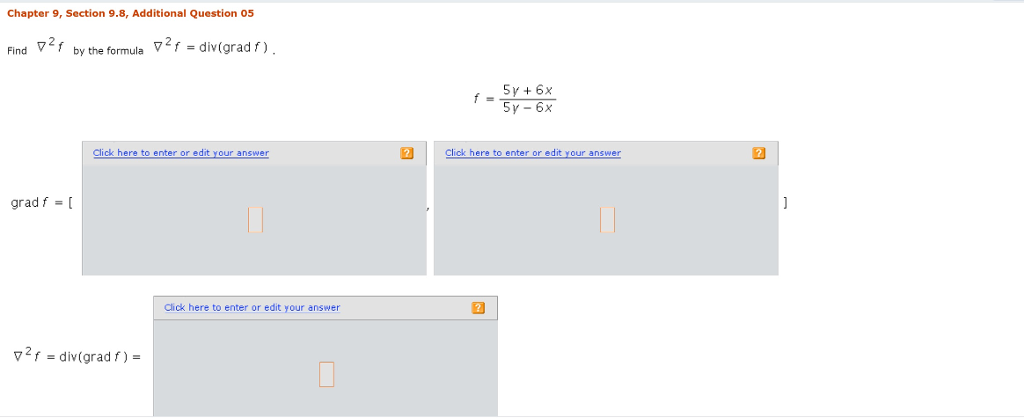 Solved Chapter 9, Section 9.8, Additional Question 05 Find | Chegg.com