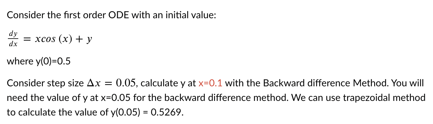 Solved Consider the first order ODE with an initial value: | Chegg.com
