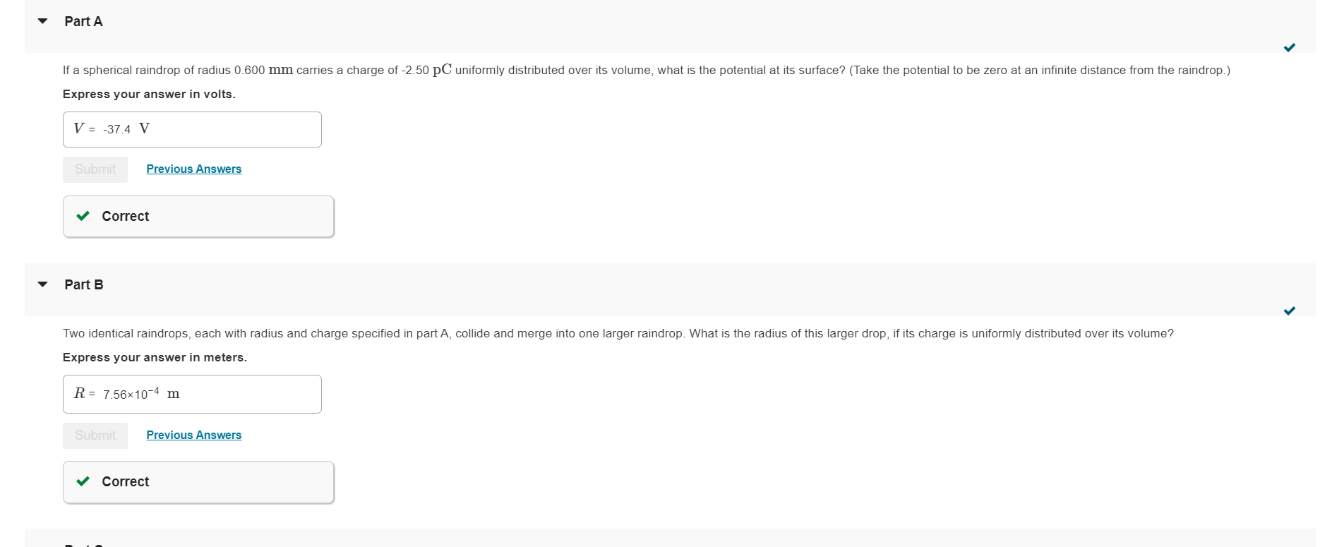 Solved Express your answer in volts. Part B Express your | Chegg.com