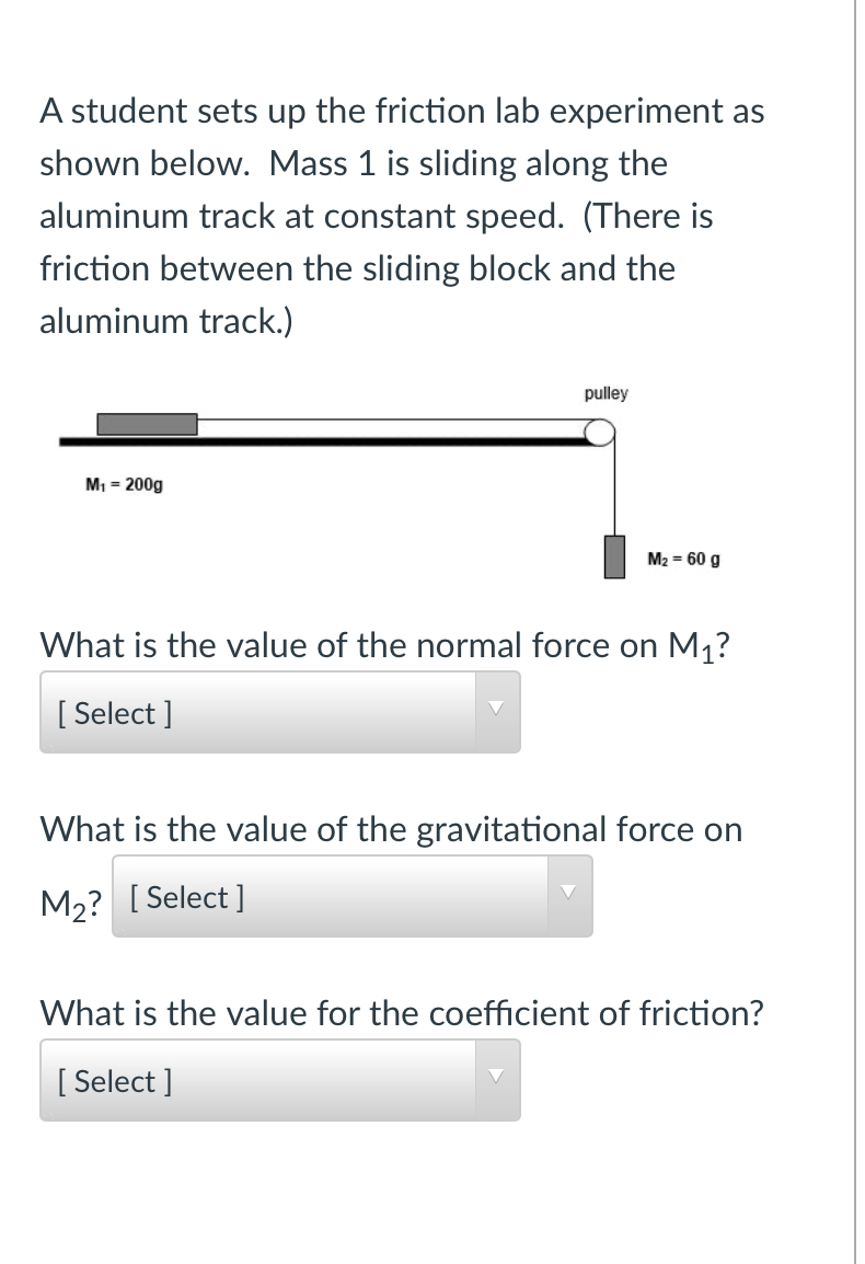Solved A student sets up the friction lab experiment as | Chegg.com