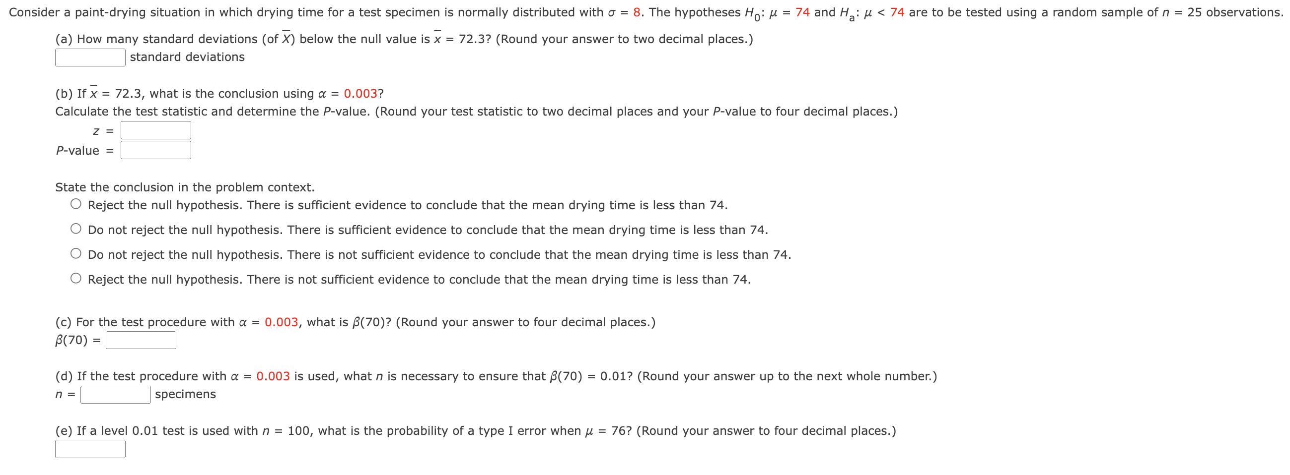 Solved (a) How many standard deviations (of Xˉ ) below the | Chegg.com