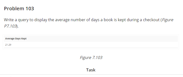 Solved Problem 103 Write a query to display the average | Chegg.com