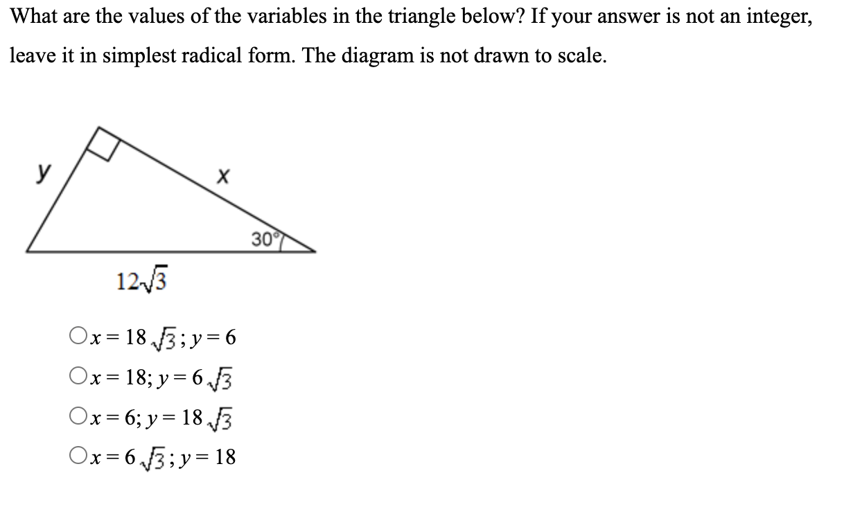 Solved What are the values of the variables in the triangle | Chegg.com