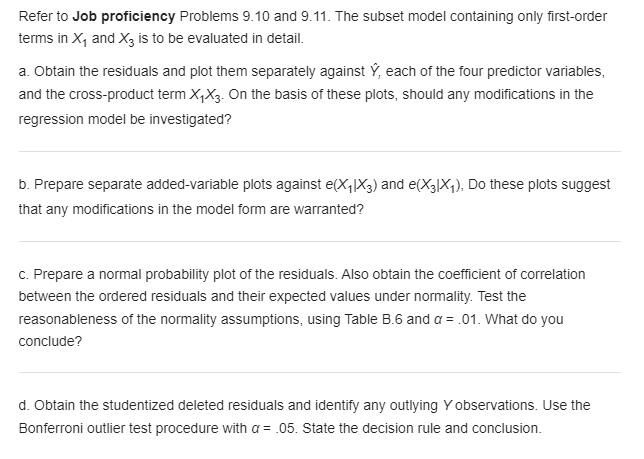 Solved Refer to Job proficiency Problems 9.10 and 9.11. The | Chegg.com