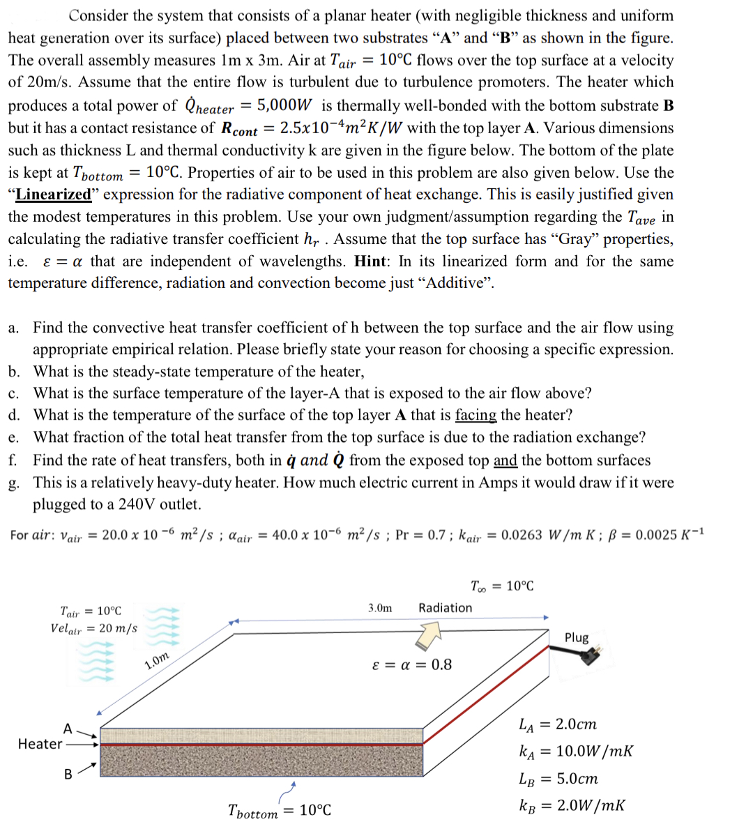 Solved heat generation over its surface) placed between two | Chegg.com