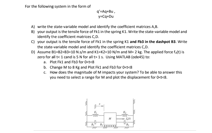Solved For the following system in the form | Chegg.com