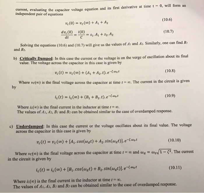 Solved and compare with theory, the transient response of | Chegg.com