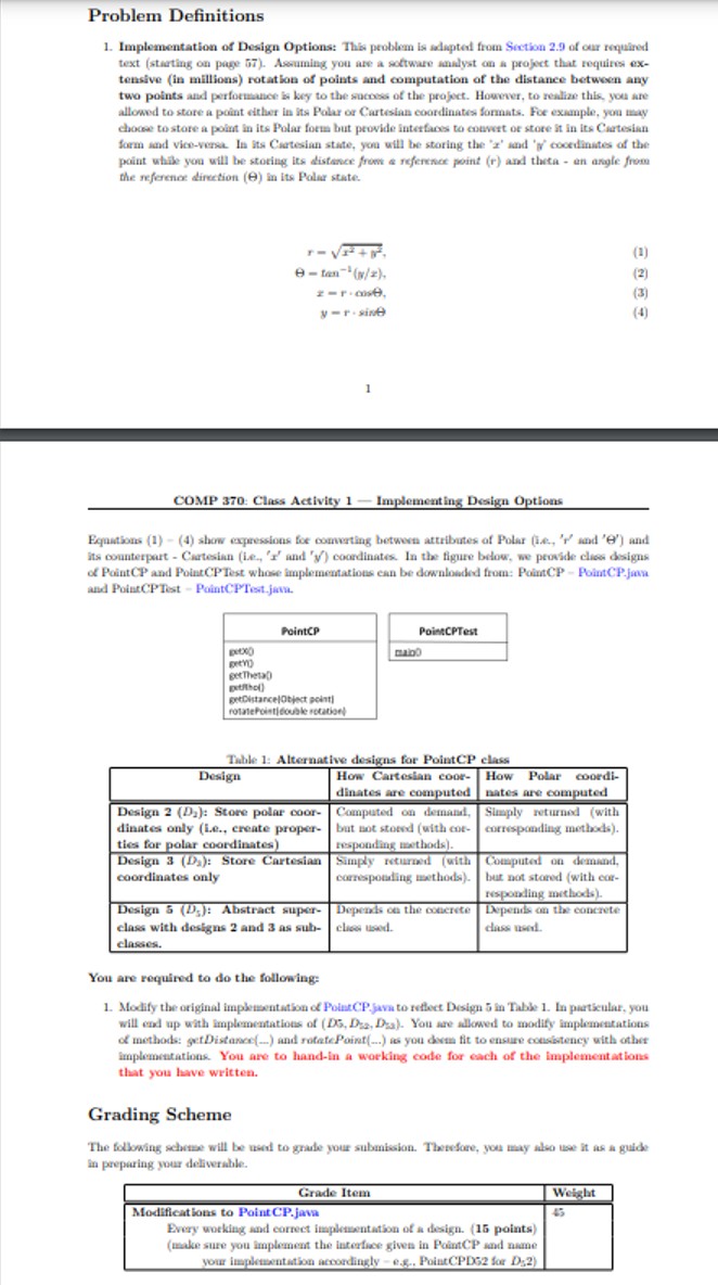 Solved public class PointCP{ ﻿ //Instance variables | Chegg.com