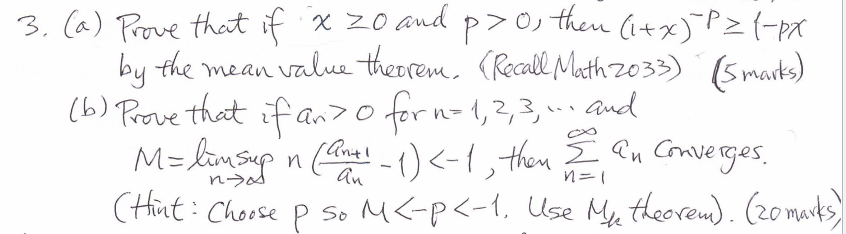 Solved (a) Prove that if x≥0 and p>0, then (1+x)−p≥1−px by | Chegg.com