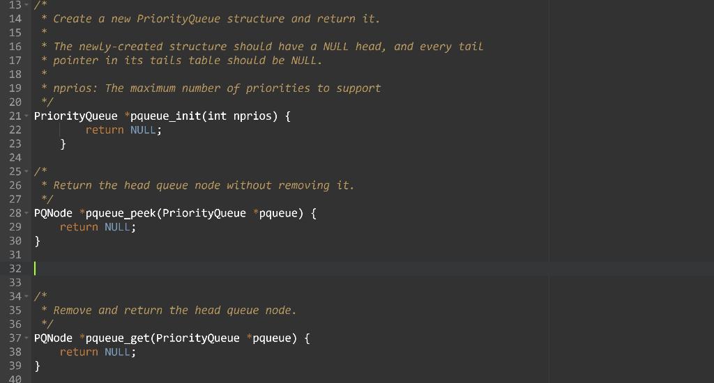 Solved \} Priorityqueue; The head pointer points to the | Chegg.com