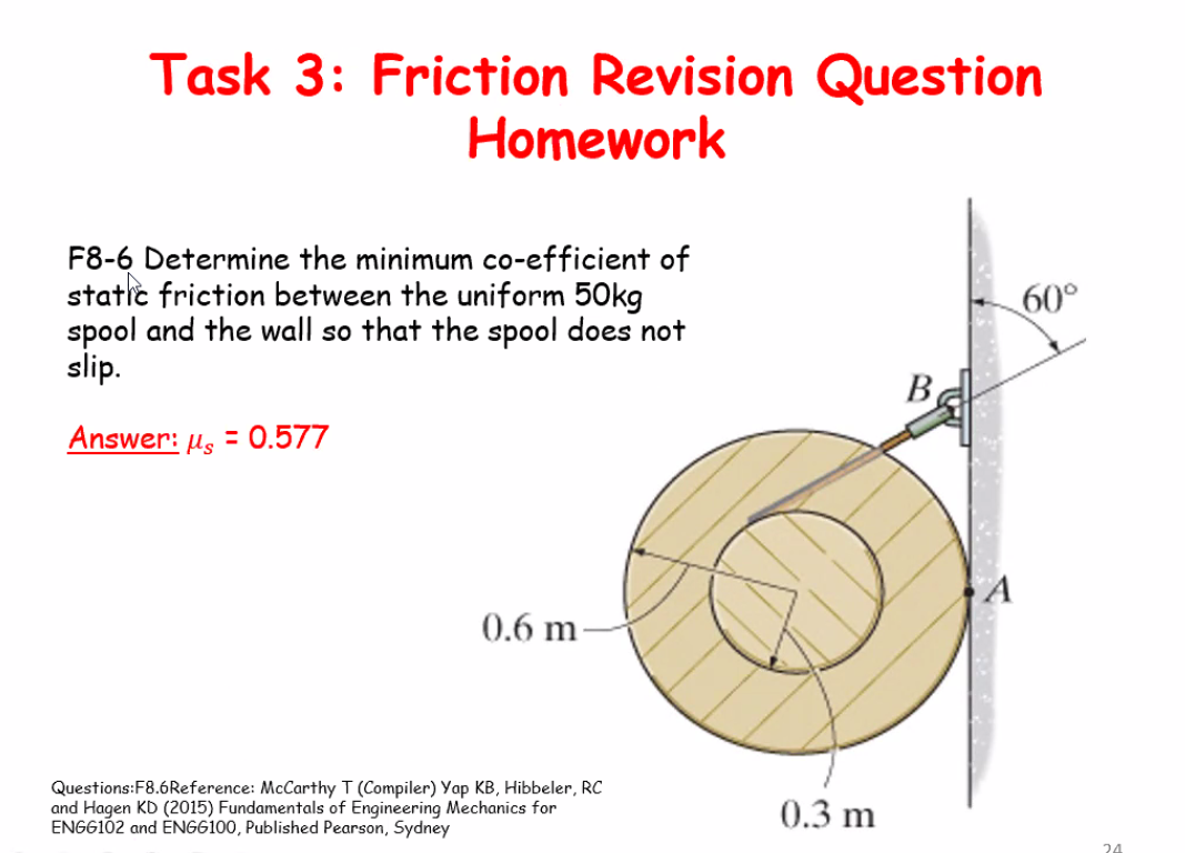 Solved Task 3: Friction Revision Question Homework F8-6 | Chegg.com