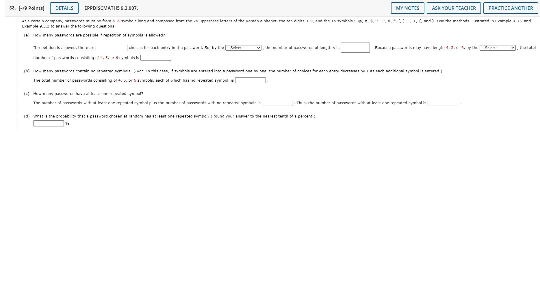 Solved 33. [-19 Points] DETAILS EPPDISCMATH5 9.3.007. MY | Chegg.com