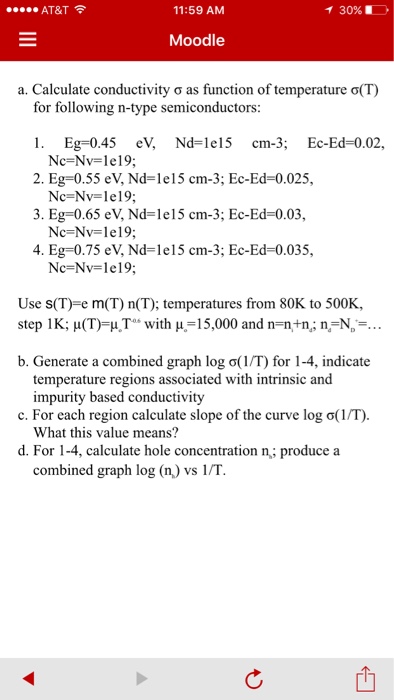 Calculate conductivity sigma as function of | Chegg.com