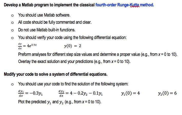 Solved Develop a Matlab program to implement the classical | Chegg.com