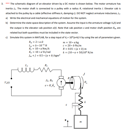 The schematic diagram of an elevator driven by a DC | Chegg.com