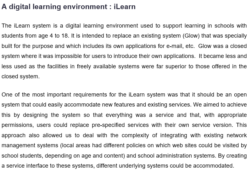 Solved Assessment Criteria The iLearn system is a digital | Chegg.com