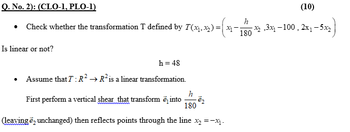 Solved Q.No.2): CLO-1, PLO-1) (10) h Check whether the | Chegg.com