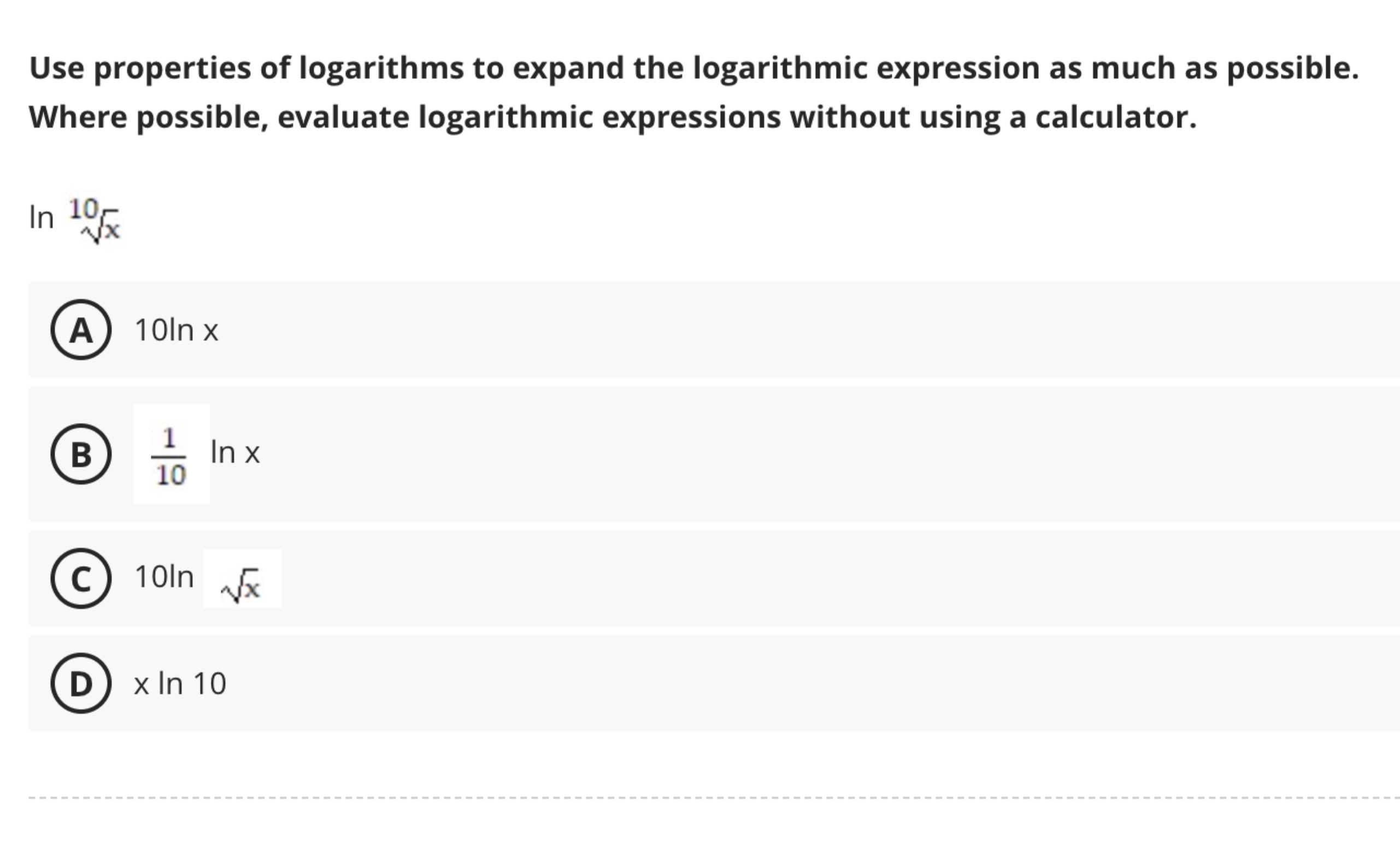 Solved Use properties of logarithms to expand the | Chegg.com