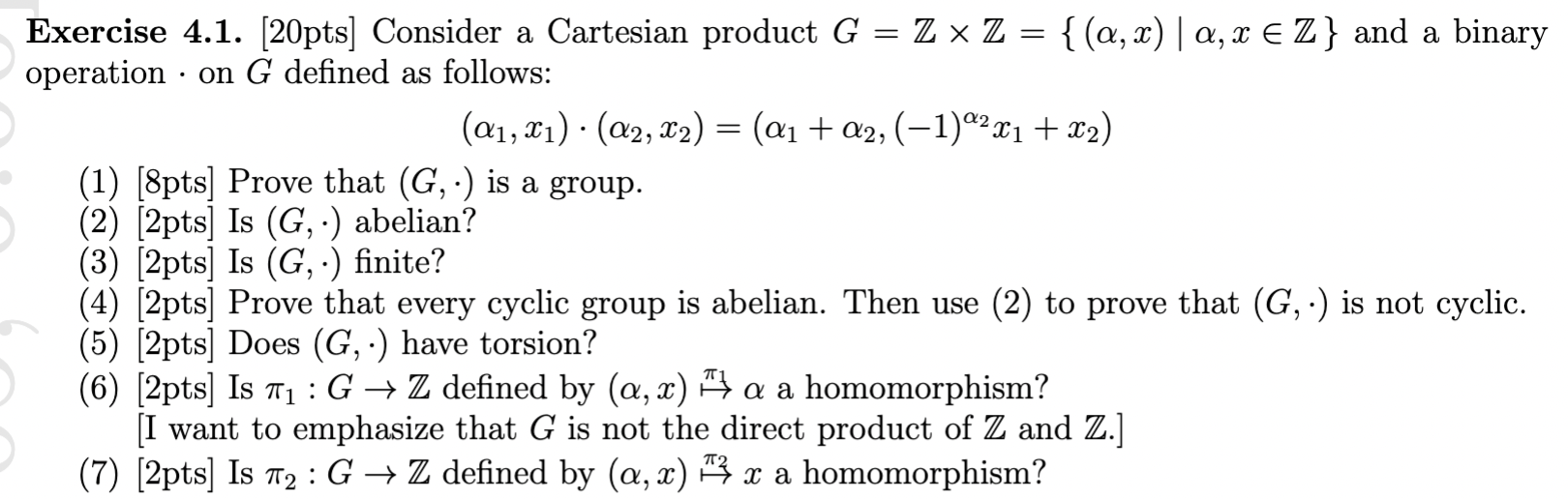 Solved Exercise 4.1. [20pts] Consider a Cartesian product | Chegg.com