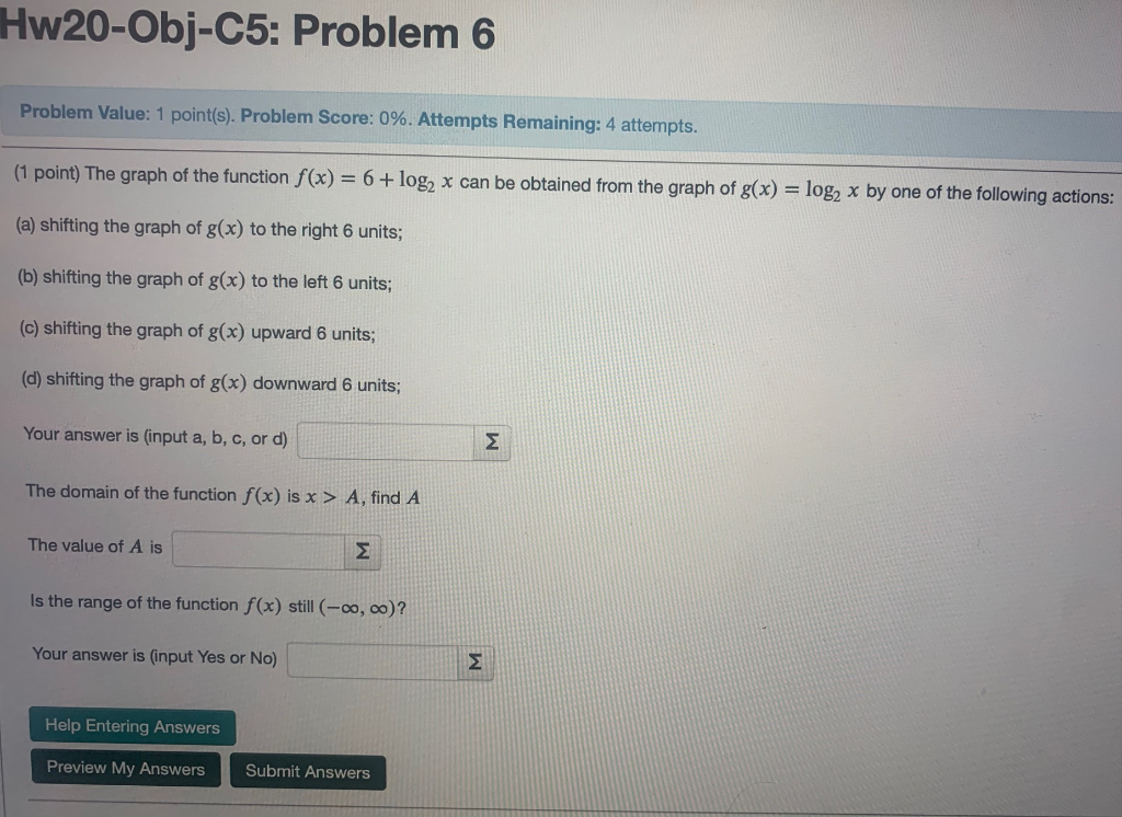 Solved Hw20-Obj-C5: Problem 6 Problem Value: 1 point(s). | Chegg.com