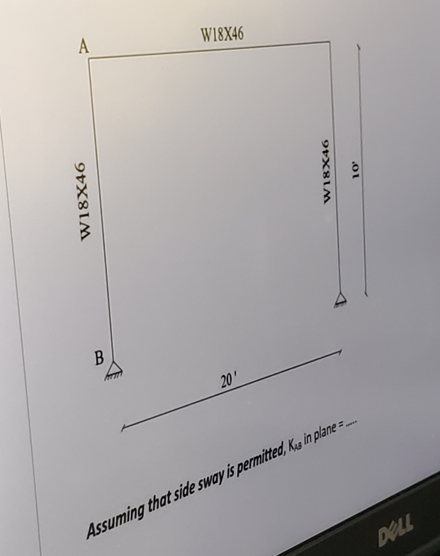 Solved W18X46 A W18X46 10 W18X46 B 20' Assuming that side | Chegg.com