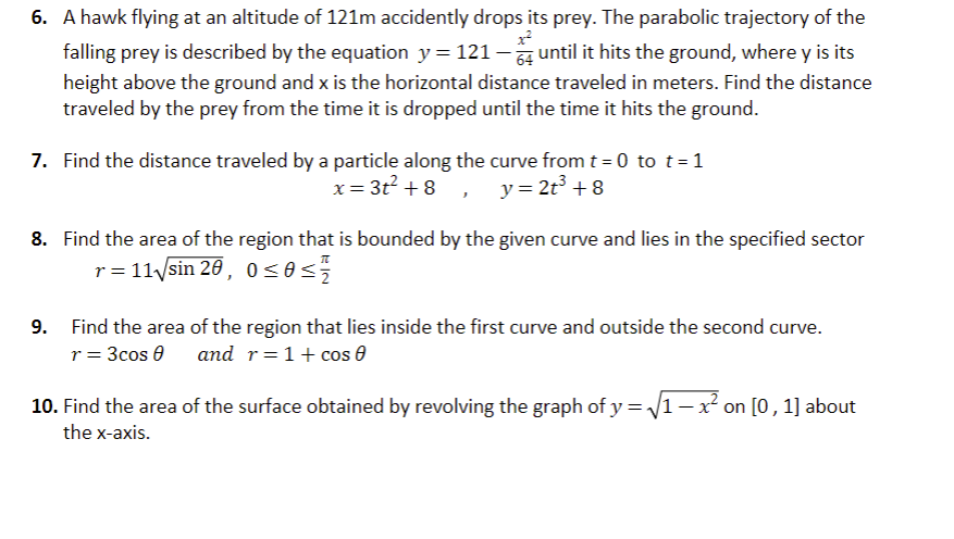 Solved 6. A hawk flying at an altitude of 121 m accidently | Chegg.com