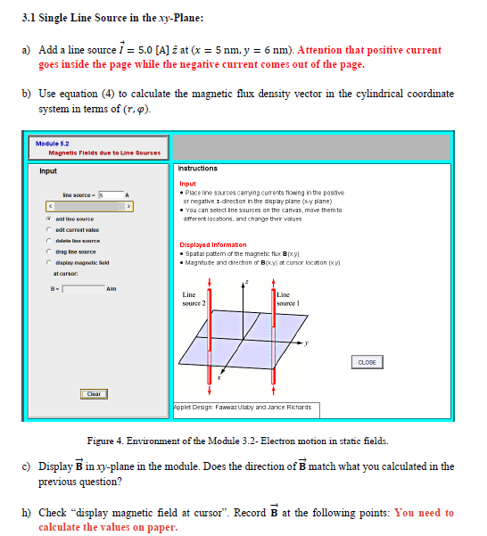 Solved 3.1 Single Line Source in the xy-Plane: a) Add a line | Chegg.com