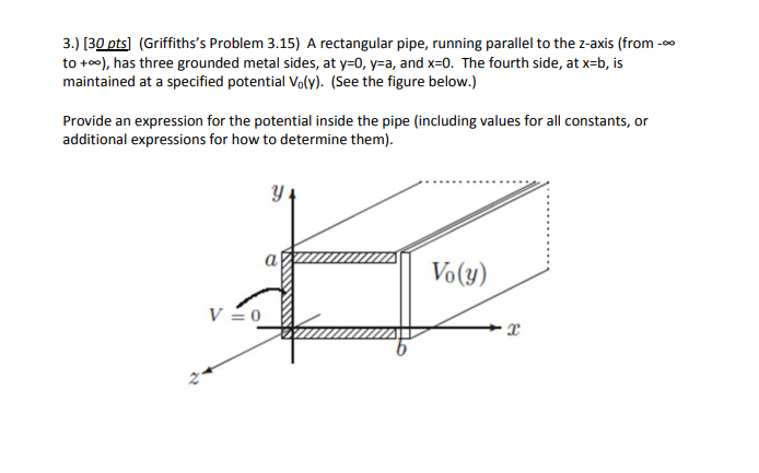 Solved 3.) [30 pts (Griffiths's Problem 3.15) A rectangular | Chegg.com Solved 3.) [30 pts (Griffiths's Problem 3.15) A rectangular | Chegg.com
