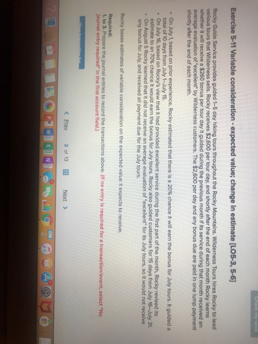 Solved Exercise 5-11 Variable consideration-expected value; | Chegg.com