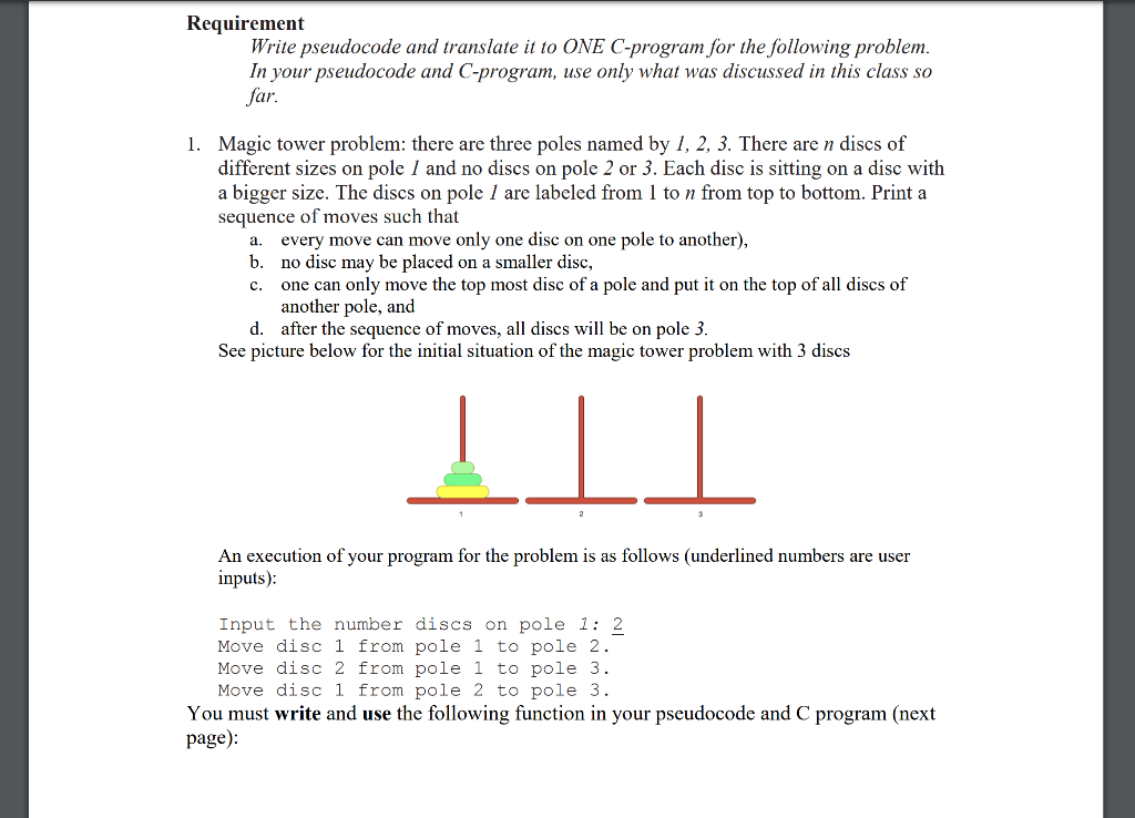 Solved Requirement Write pseudocode and translate it to ONE | Chegg.com